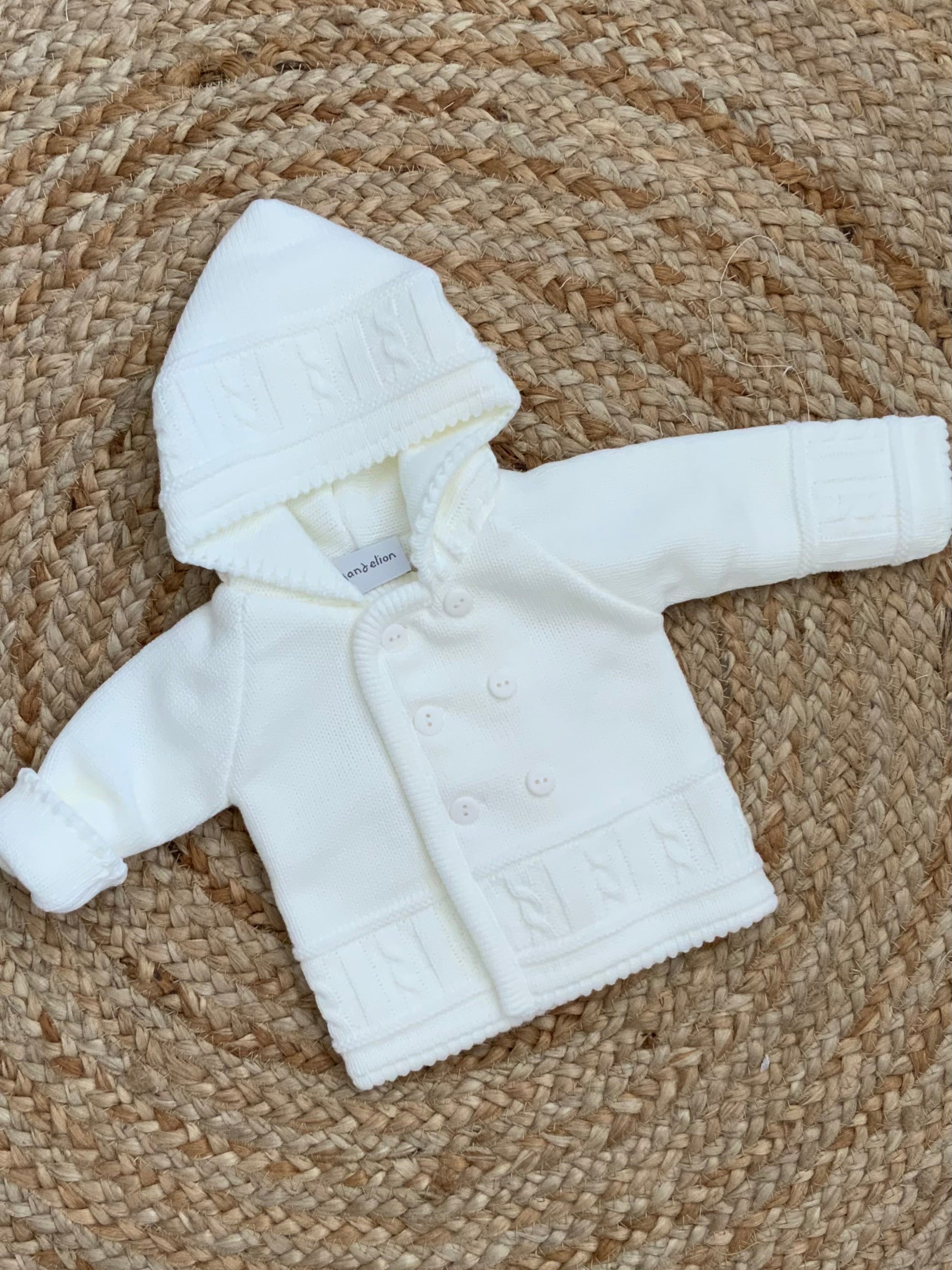 BLAKELY babies knitted pram coat jacket baby boys girls pink blue whit ...